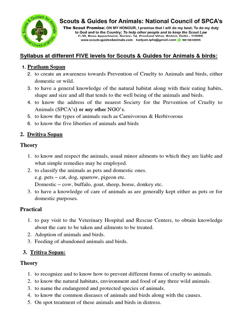 Animal Badges of Scouts and Guides For Animals - Mrs. Suman Malik Kadyan | PDF | Animal Welfare ...