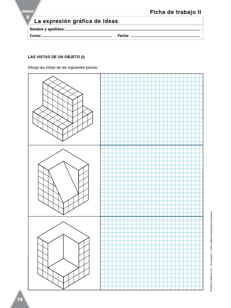 Hoja Ejercicios Vistas y Perspectivas | PDF | Dibujo | Medios de arte