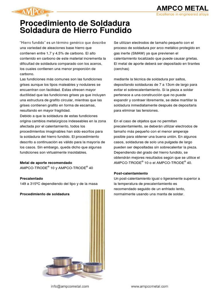 Ampco Welding Cast-Iron ES | PDF | Soldadura | Construcción