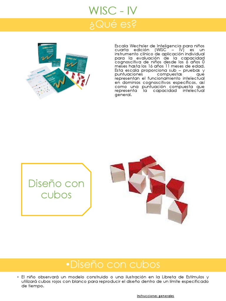 WISC - IV - Formato de Aplicación | PDF | Escala de inteligencia para ...