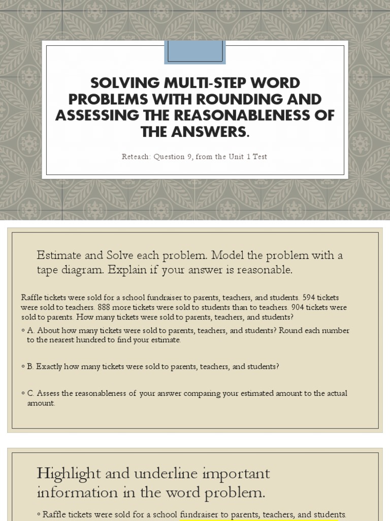 Solving Multi-Step Word Problems With Rounding and Assessing The ...