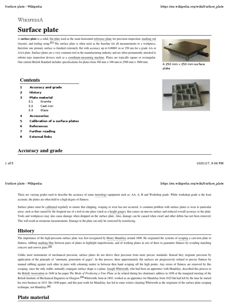 Surface Plate | PDF | Crafts | Tools