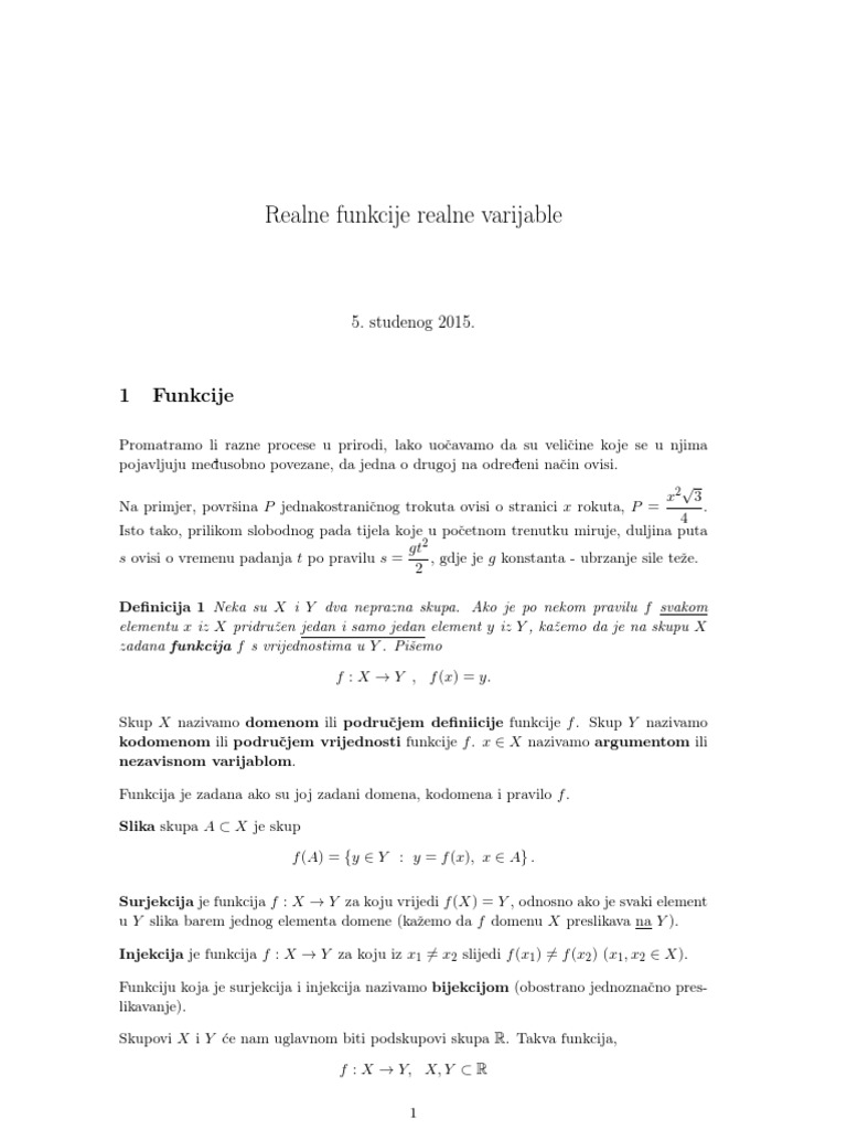 Realne Funkcije Realne Varijable | PDF