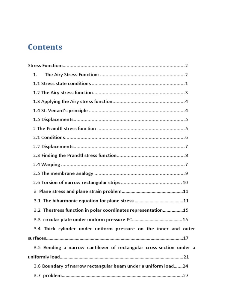 Airy Stress Function | PDF | Stress (Mechanics) | Shear Stress