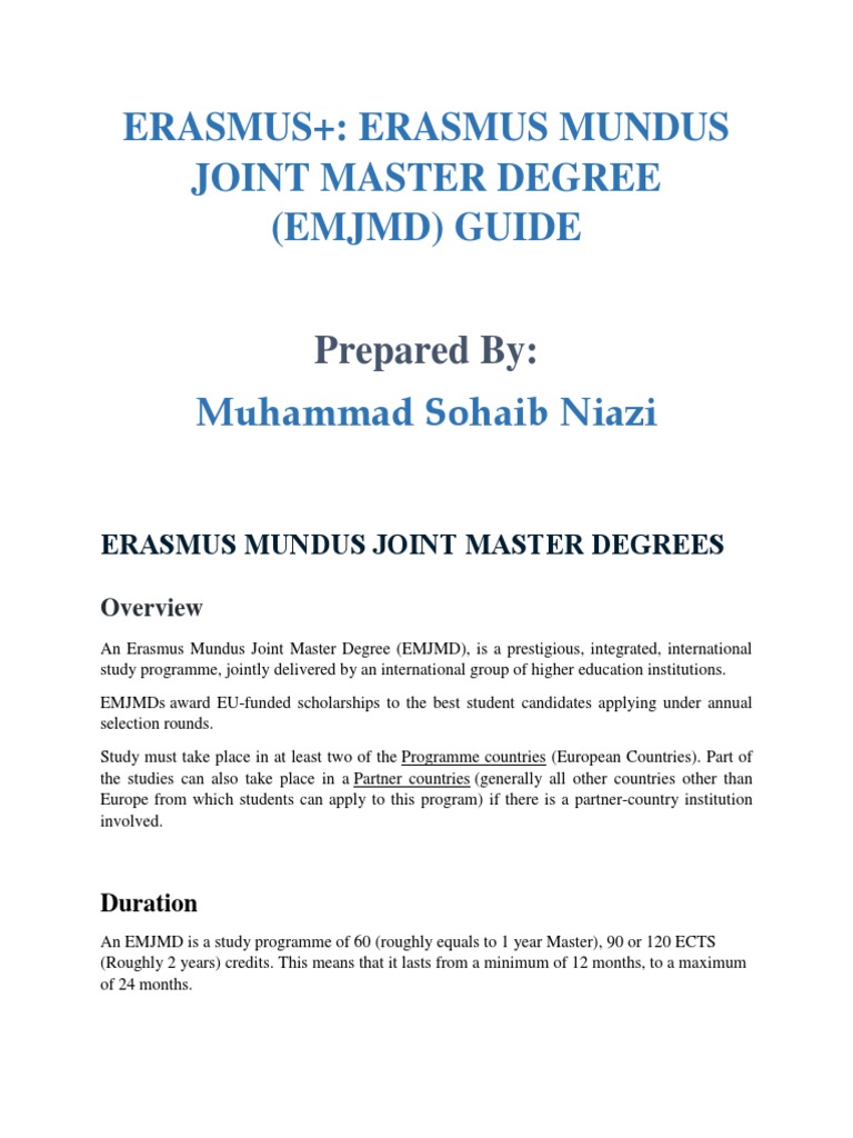 EMJMD Application Guide | PDF | Academic Degree | Master's Degree