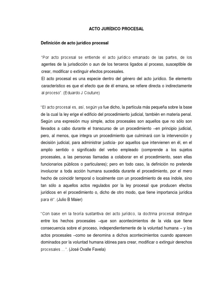 Acto Jurídico Procesal | PDF | Ley procesal | Principios éticos