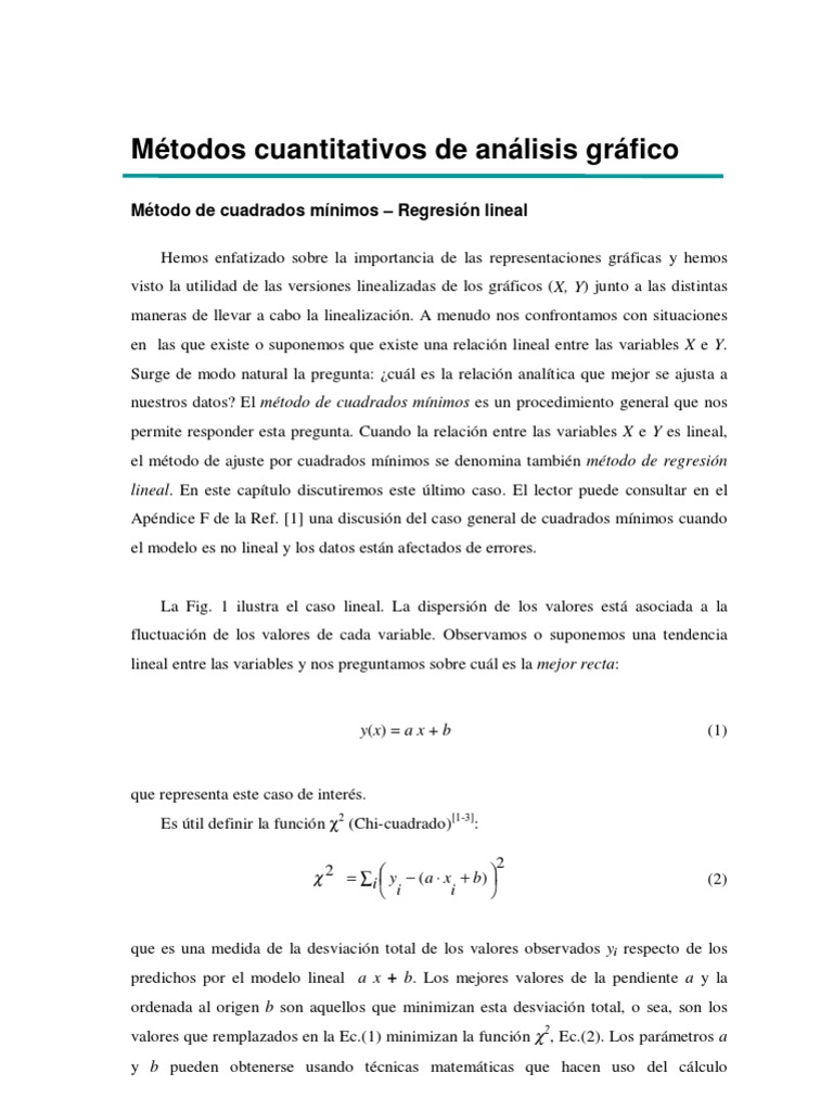 Regresion Lineal (Metodo Minimos Cuadrados) | PDF | Regresión lineal | Análisis de regresión