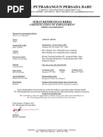 Surat Keterangan Kerja Taufik | PDF
