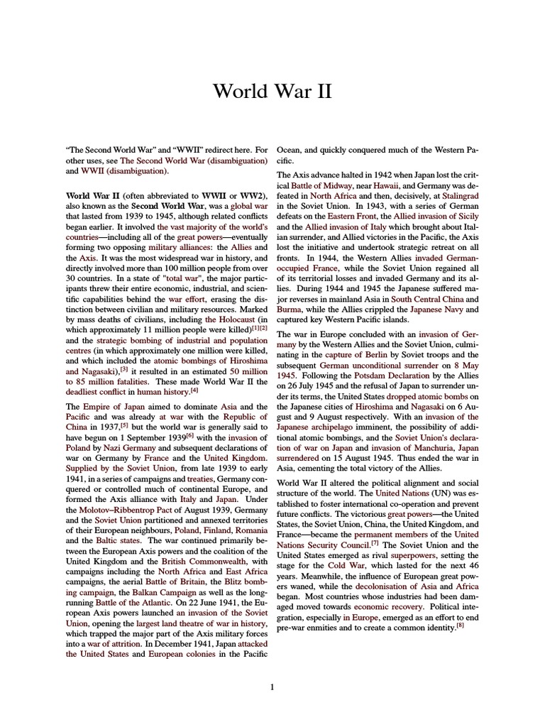 World War II | PDF | World War II | Axis Powers