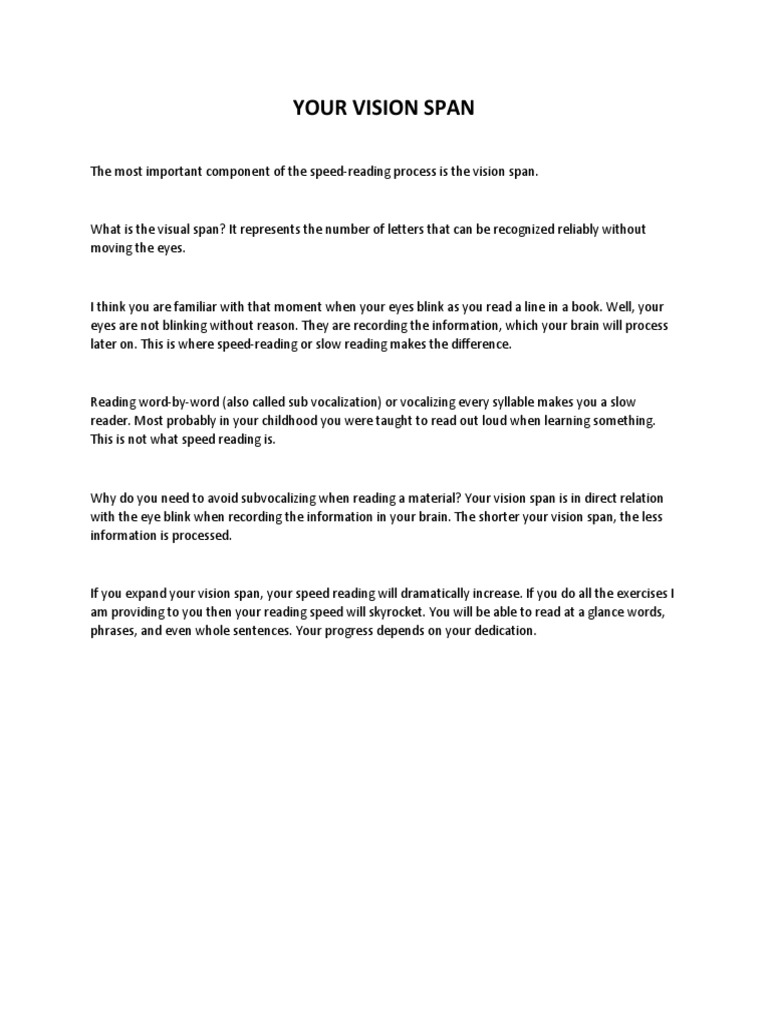 1 How To Expand Your Vision Span and Control Your Eyes PDF | PDF ...
