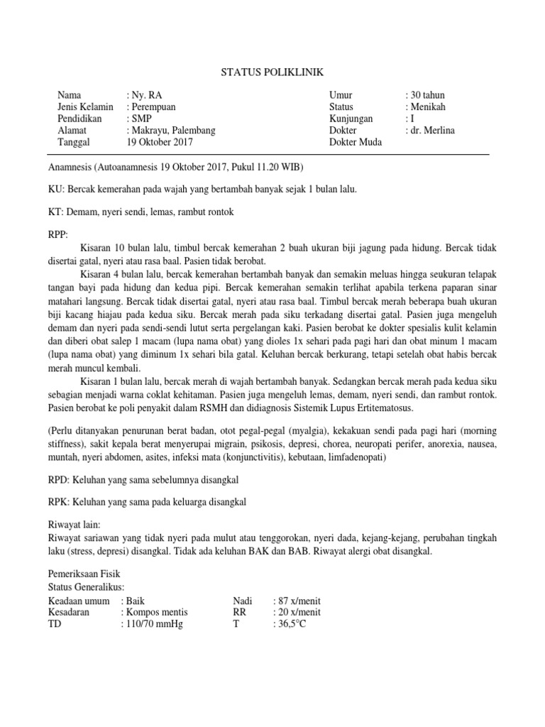 Status Pasien SLE | PDF