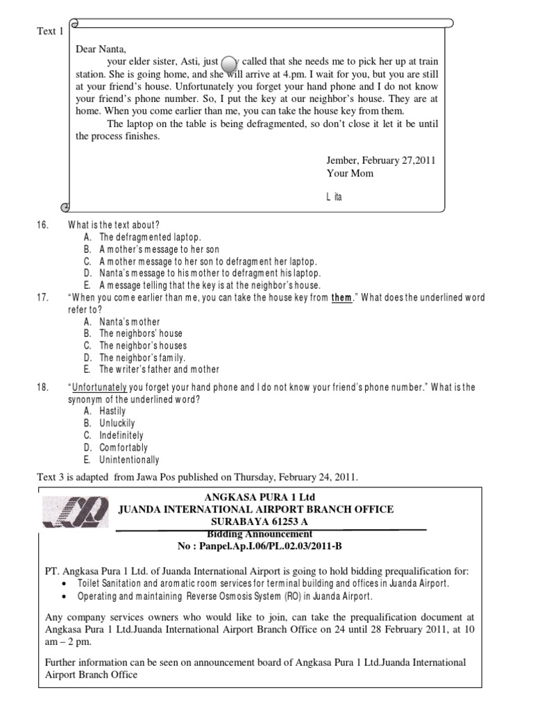 Soal Un Bhs Inggris Tipe B | PDF | Obesity | Telephone Soal Un Bhs Inggris Tipe B | PDF | Obesity | Telephone