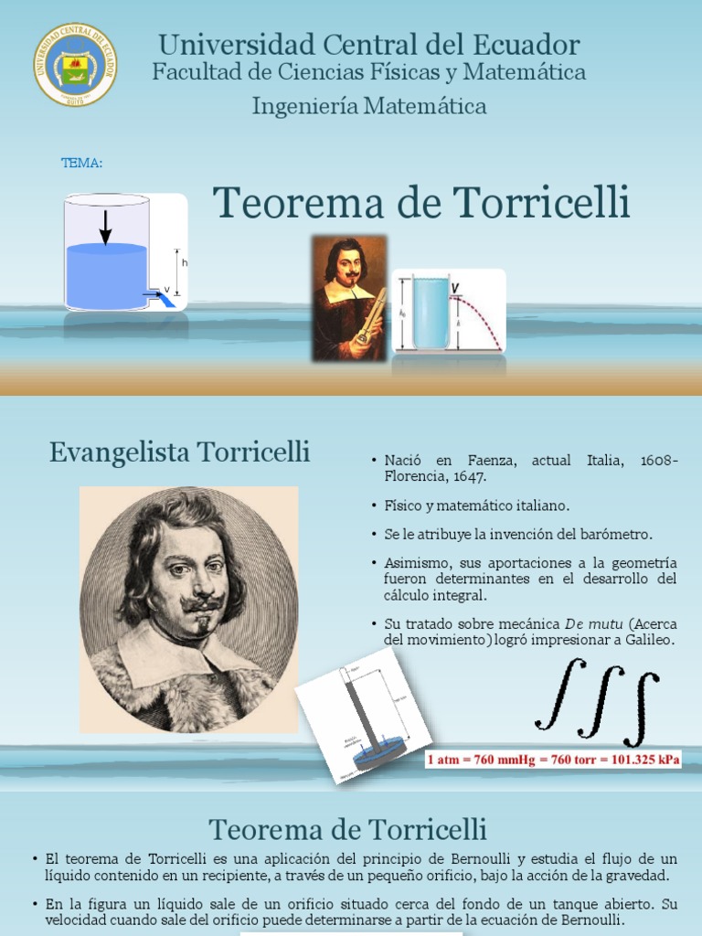Teorema de Torricelli | PDF | Física | Ciencias fisicas