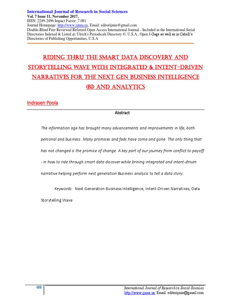 Smart Data Discovery and Storytelling With Narratives For The Next Gen ...