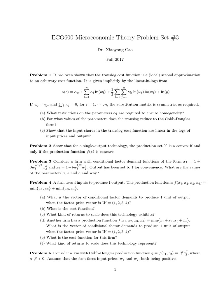 Micro HW3 | PDF | Production Function | Parameter (Computer Programming)