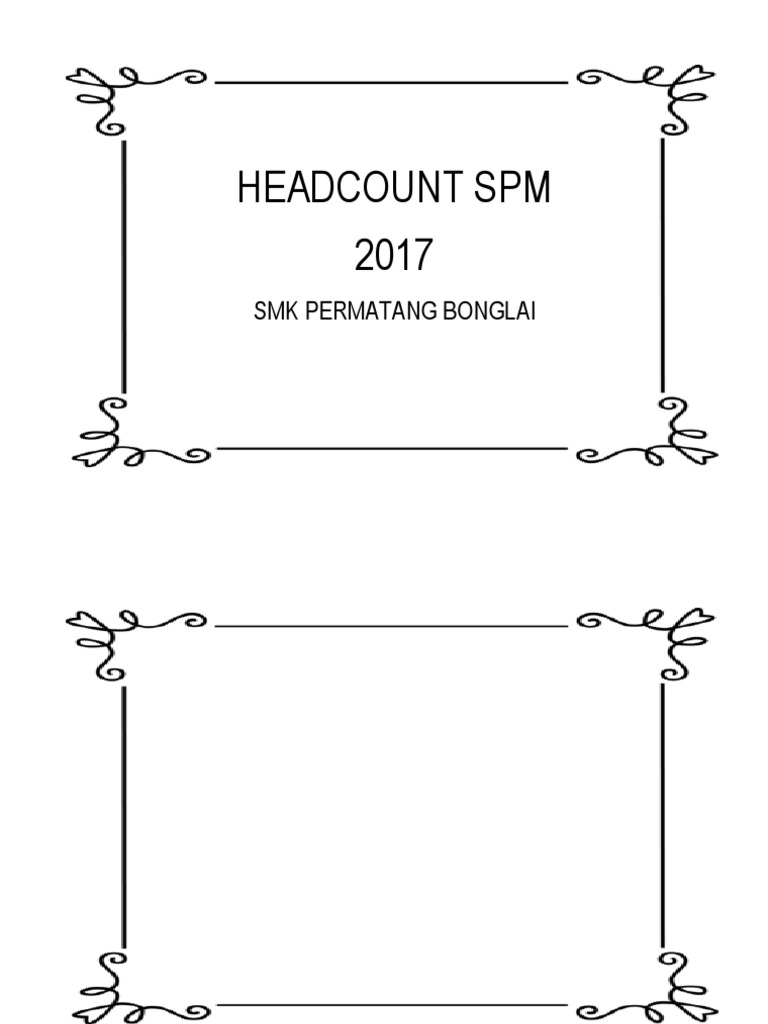 Headcount SPM 2017: SMK Permatang Bonglai | PDF