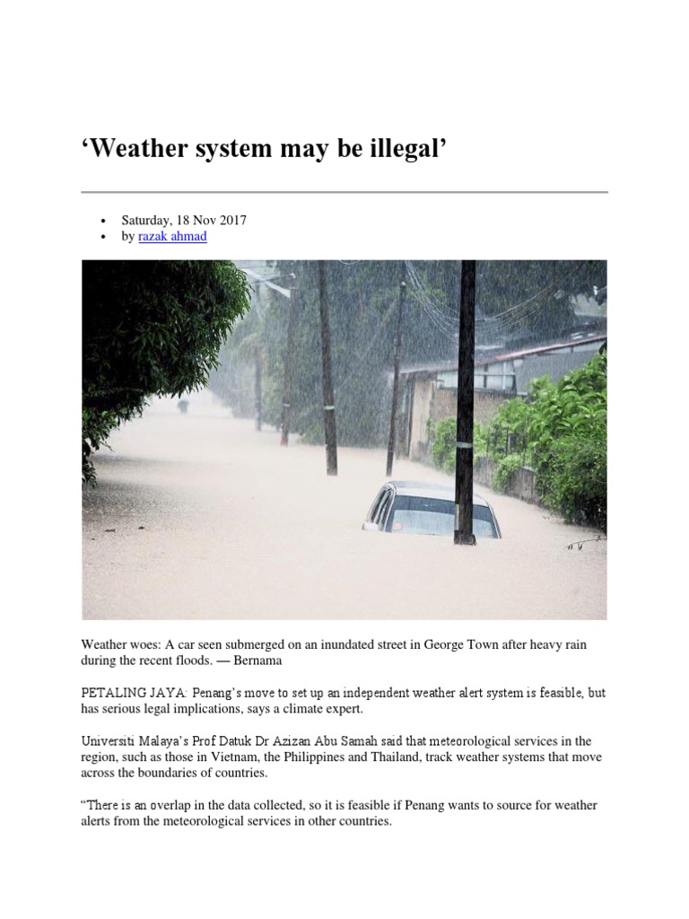 Weather System May Be Illegal | PDF | Weather | Disaster And Accident