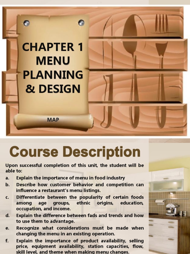 Menu Engineering Chapter 1 | PDF | Menu | Food And Drink Preparation