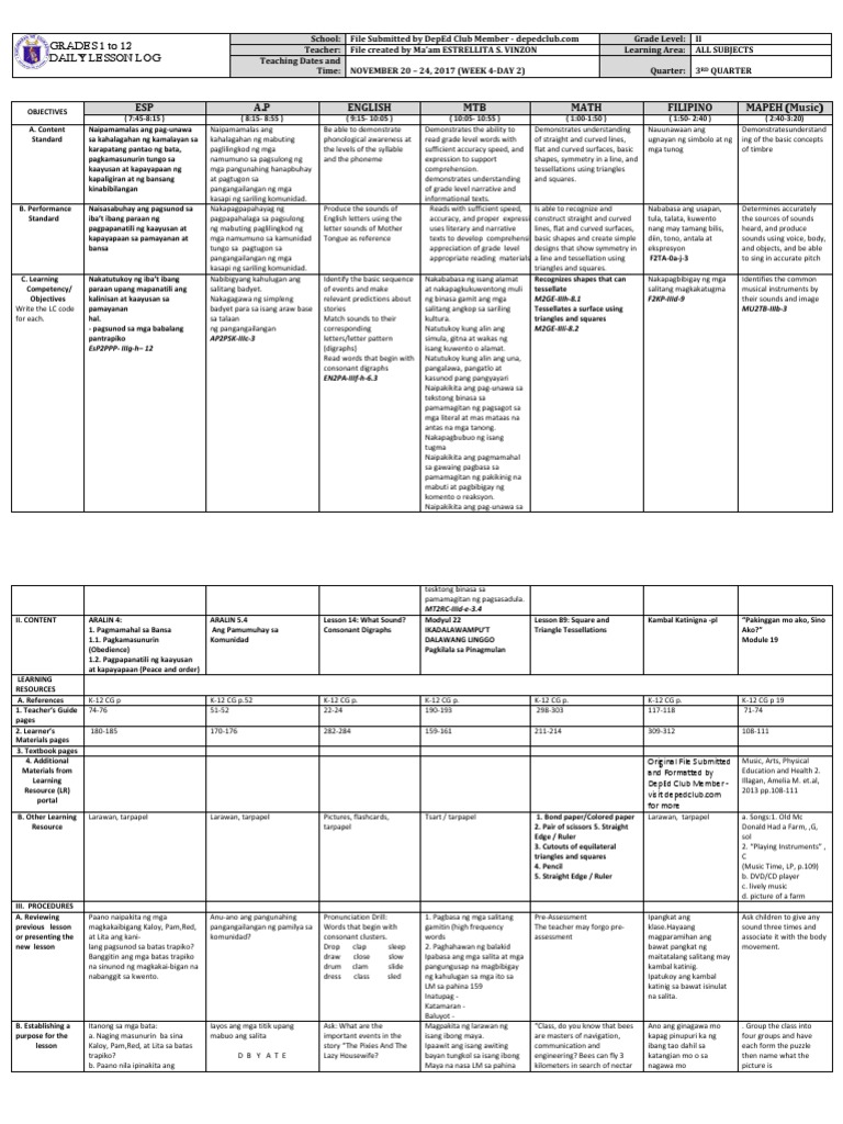 DLL All Subjects 2 q3 w4 d2 | PDF