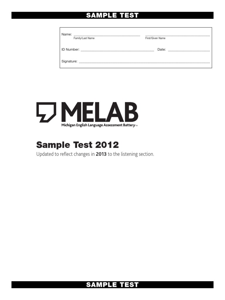 MELAB 2012 SampleTest Update PDF | PDF | Tornadoes | Nature