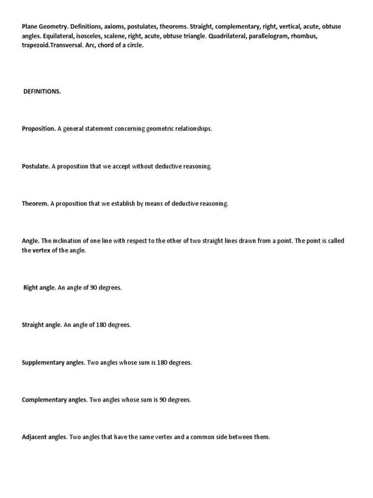 Plane Geometry | PDF | Circle | Rectangle