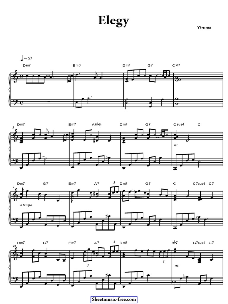 Elegy Sheet Music Yiruma (SheetMusic Free Com) PDF | PDF | Ocio