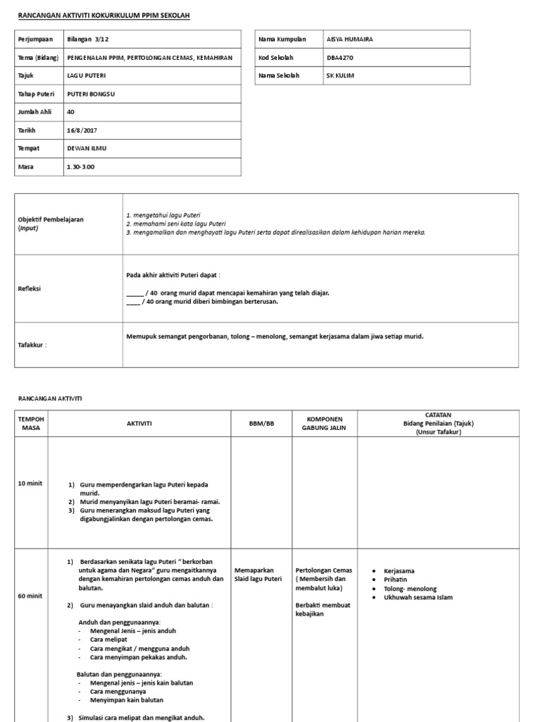 RPH Ppim Kumpulan Aisya Humaira | PDF