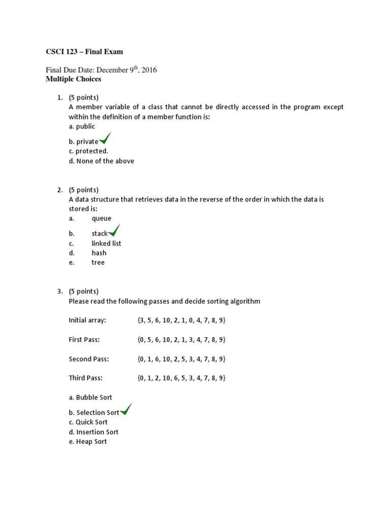 Csci 123 Final Exam Pdf C Programming Language Parameter Computer Programming 