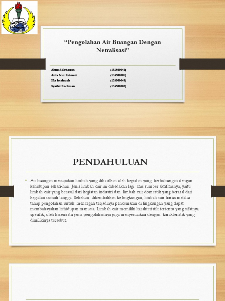 Pengolahan Air Buangan Dengan Netralisasi | PDF
