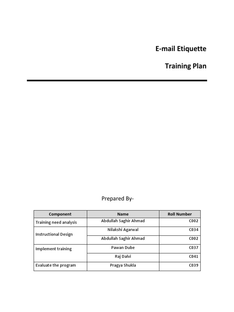 Training Plan With Implementation | PDF | Email Spam | Recruitment