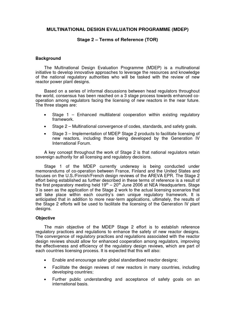Multinational Design Evaluation Programme (Mdep) Stage 2 - Terms of ...
