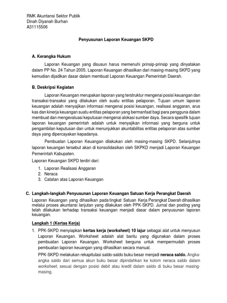 RMK ASP Penyusunan Laporan Keuangan SKPD | PDF | Bisnis | Pengelolaan Keuangan & Uang