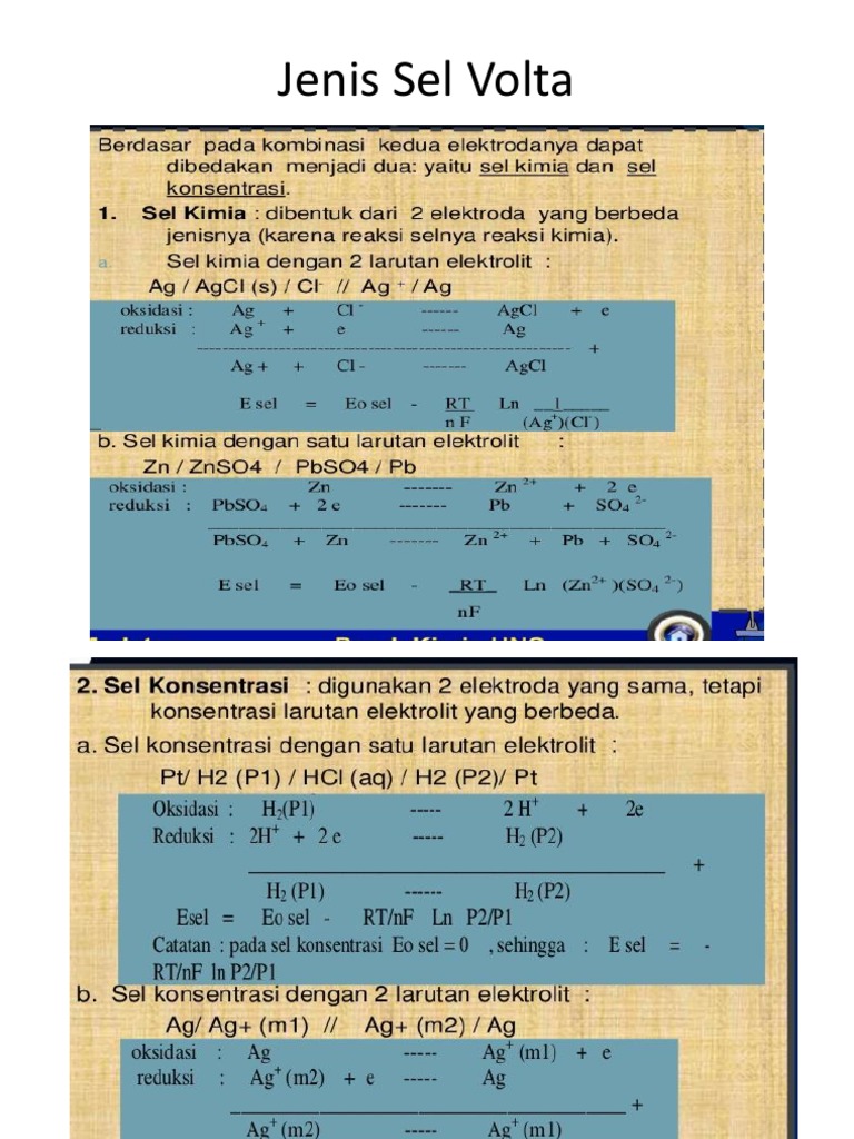 Jenis Sel Volta | PDF