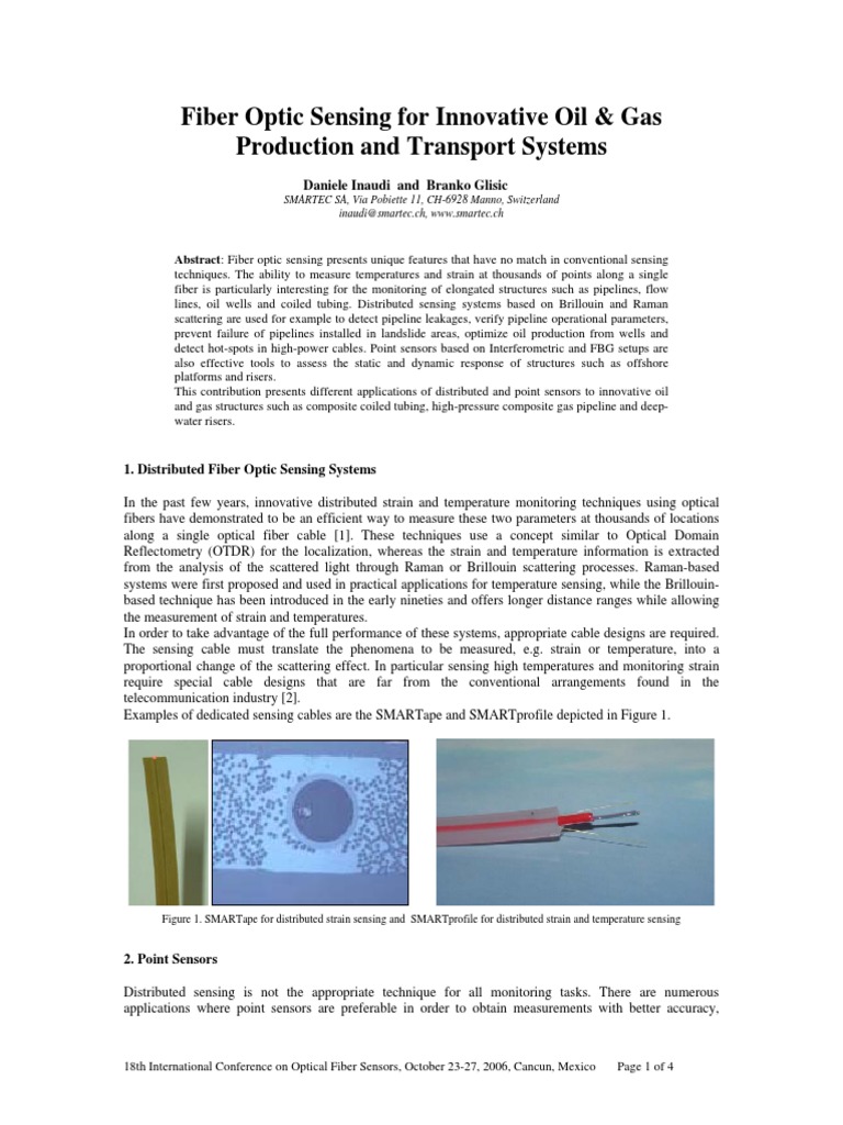 Fiber Optic Sensing in Oil & Gas | PDF | Optical Fiber | Pipeline Transport