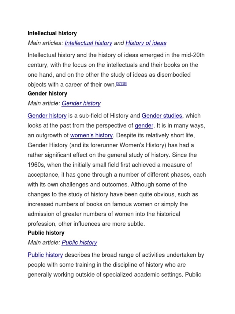Main Articles: And: Intellectual History History of Ideas | PDF ...