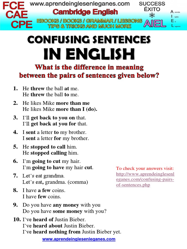 Confusing Sentences (10 Pairs)....