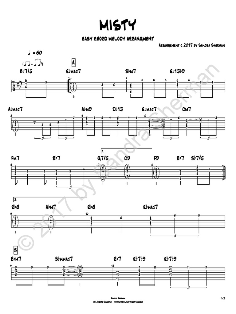 Misty Easy Chord Melody | PDF | Elements Of Music | Music Theory