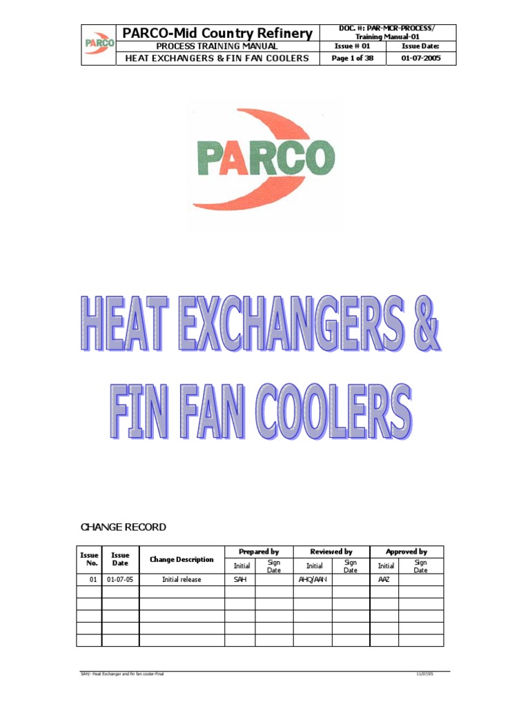 Heat Exchanger and Fin Fan Cooler-Final | PDF | Heat Exchanger | Heat ...