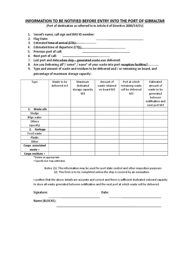 Waste Declaration Form | PDF