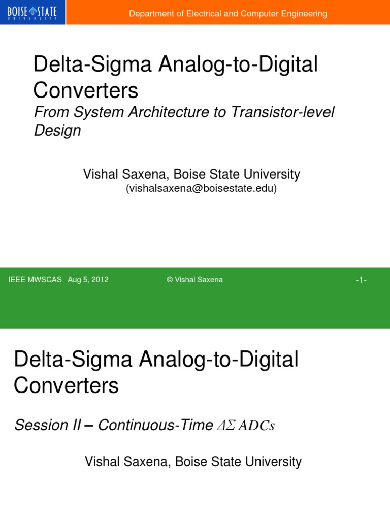 CT Delta Sigma ADC Tutorial | PDF | Analog To Digital Converter ...