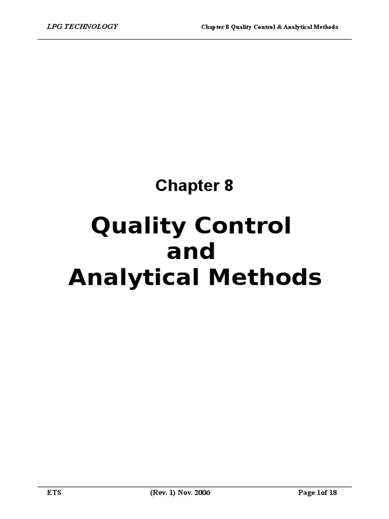 LPG Quality Control & Testing Methods | PDF | Liquefied Petroleum Gas ...