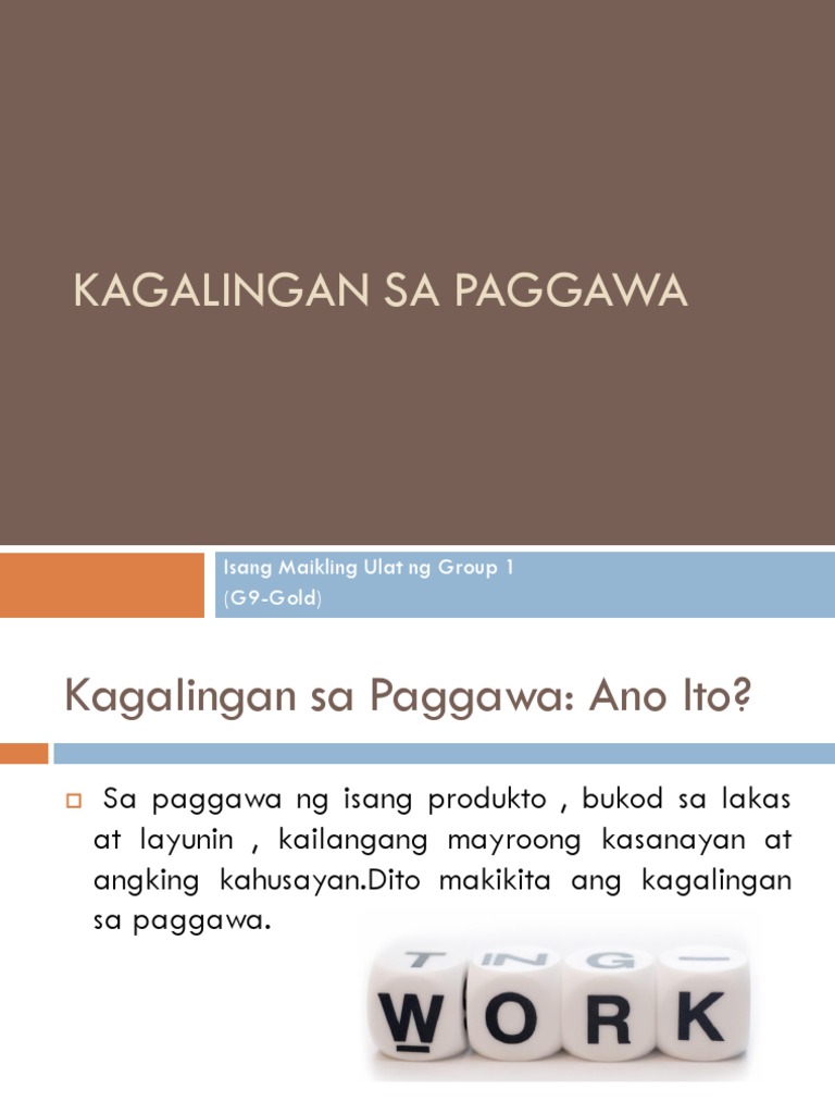 Kagalingan Sa Paggawa | PDF