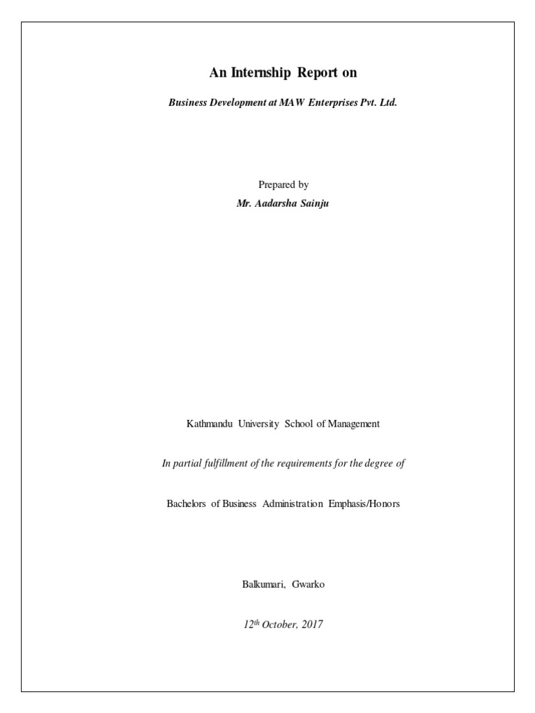 Internship Report | PDF | Business Development | Business