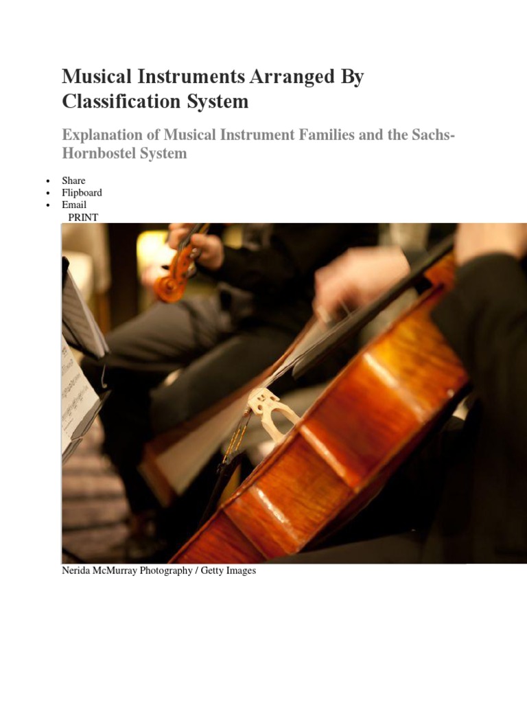 Musical Instruments Arranged by Classification System | PDF | Musical ...