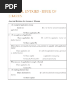 Journal Entries for Share Issues | PDF