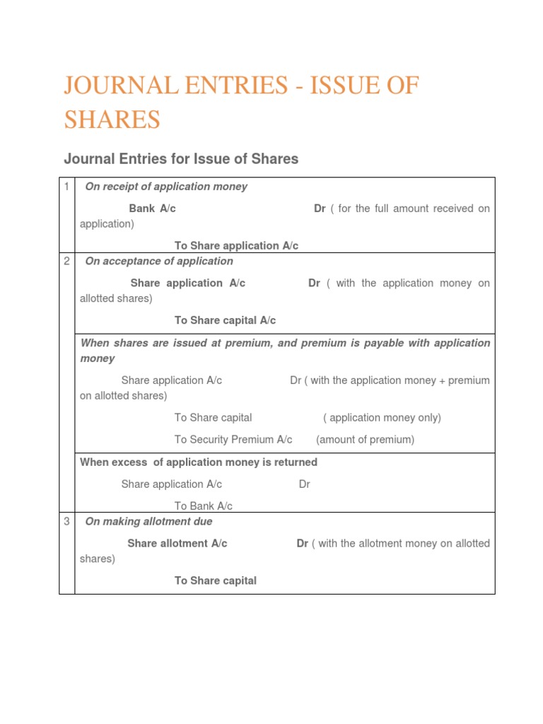 Issue of Shares | PDF | Discounting | Equity (Finance)