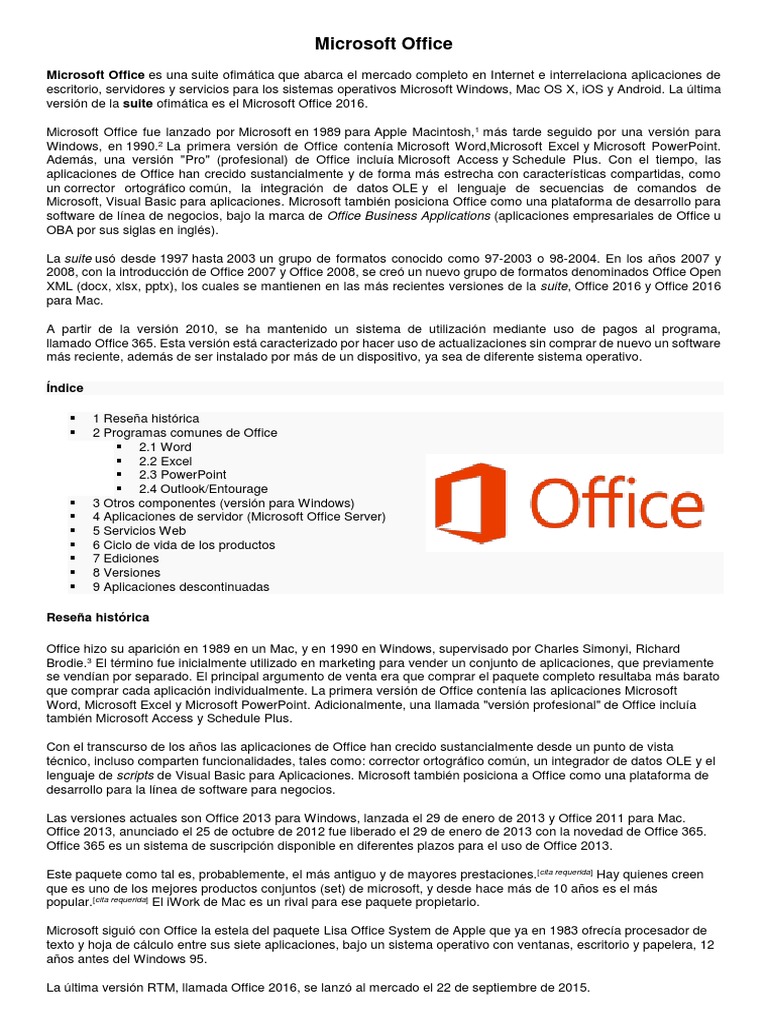 Microsoft Office | PDF | Paquetes de software de aplicación | Microsoft ...