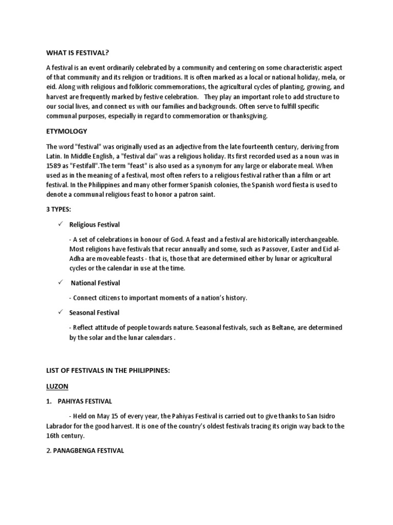 Festival Handouts | PDF | Festival | Organized Events