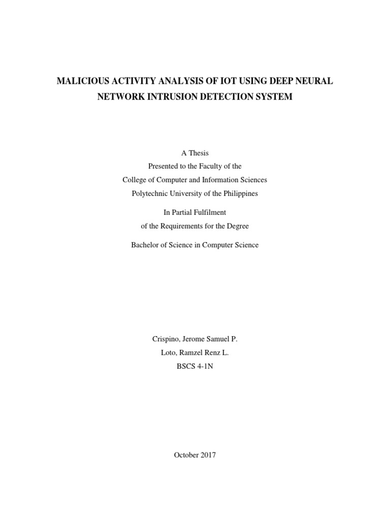 Malicious Activity Analysis of IoT Network Intrusion Detection System ...