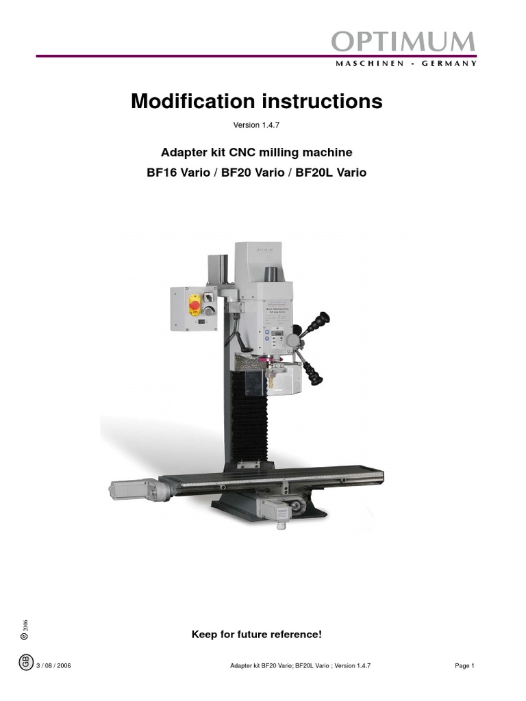 Bf20 CNC Conversion | PDF | Screw | Electrical Connector